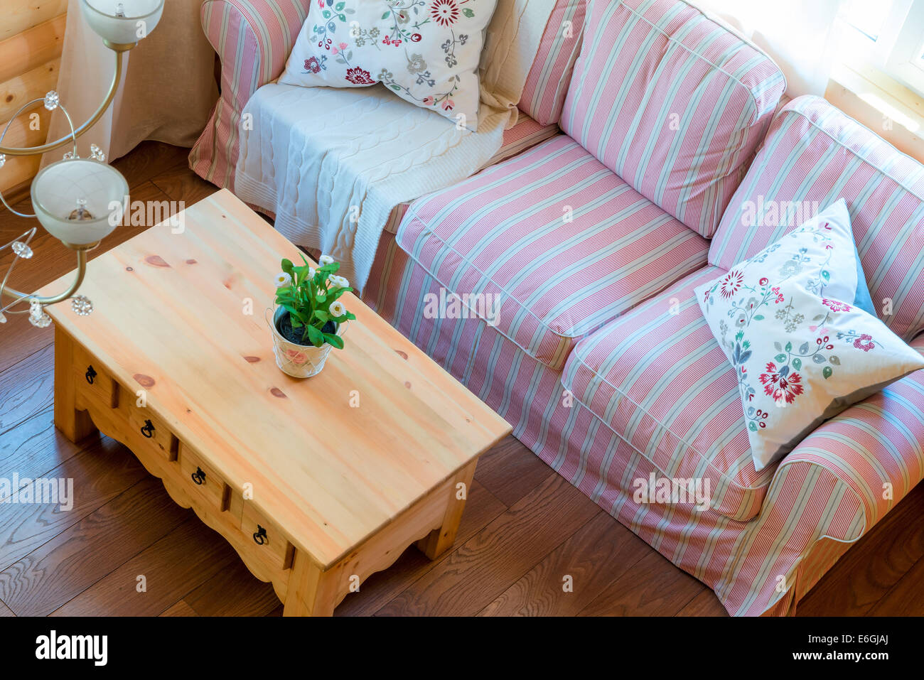 interior of living room shot from the second floor Stock Photo - Alamy