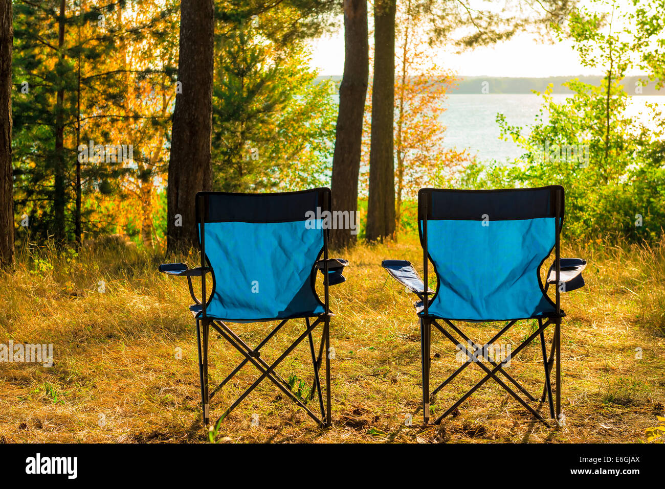 two empty chairs for Camping Stock Photo - Alamy