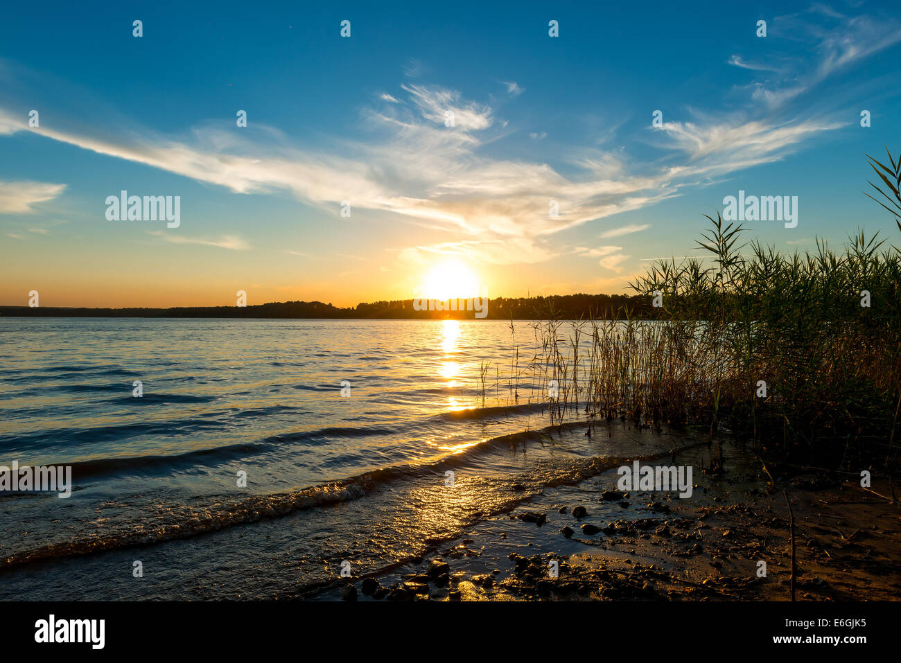 Sunset over lake beautiful view hi-res stock photography and images - Alamy