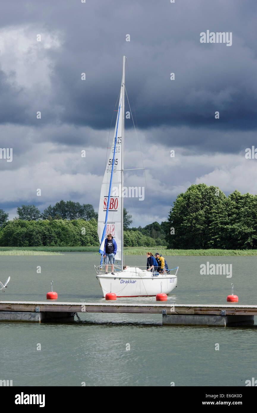 Sailing boat on Lake of Wigry national park, Poland, Europe Stock Photo ...