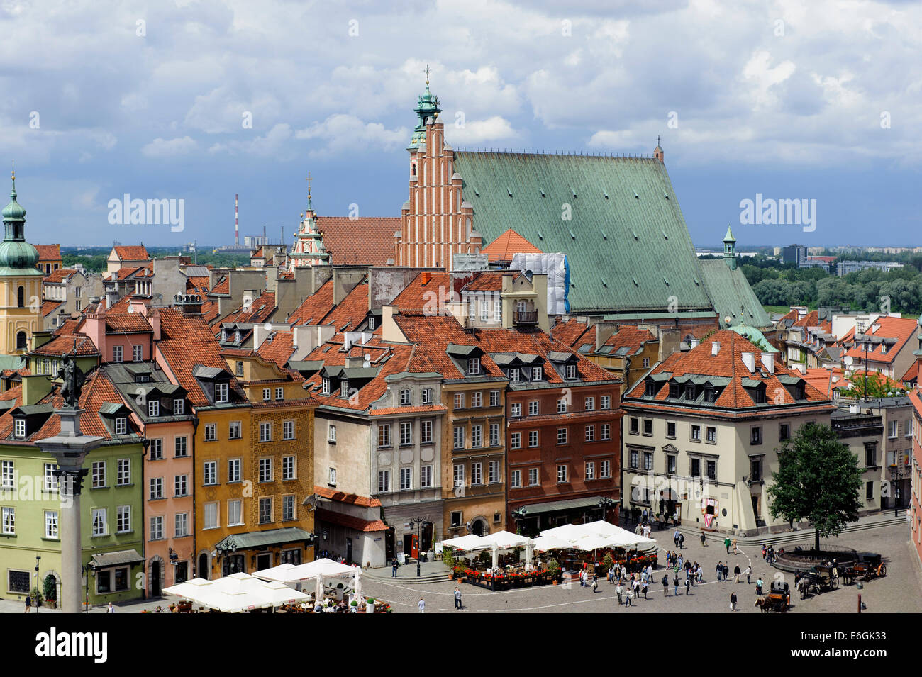 Cathedral Sw.Jana and castle square in Warsaw, Poland, Europe, UNESCO ...