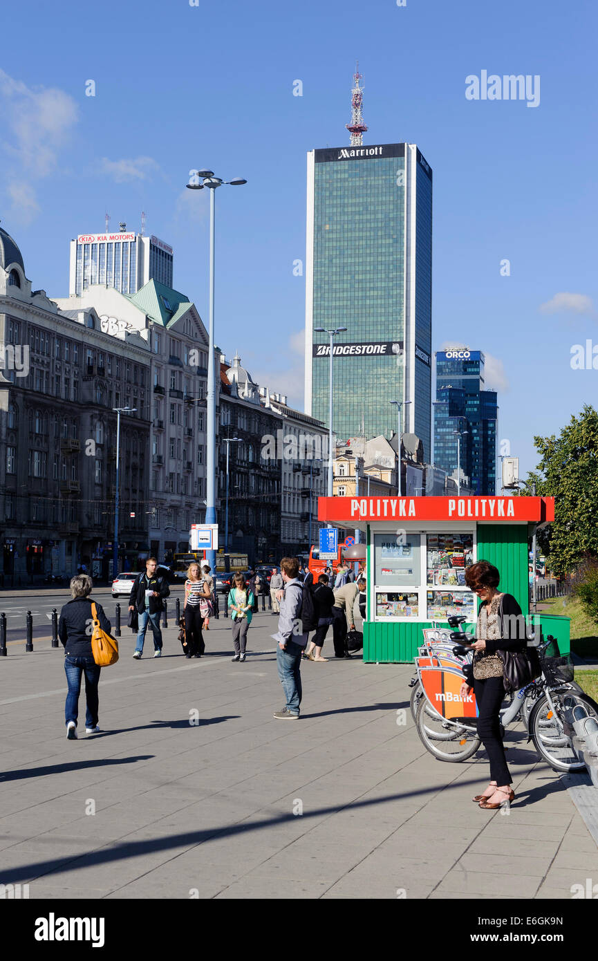 Bus stop on Al.Jerozolimskie in Warsaw, Poland, Europe Stock Photo - Alamy