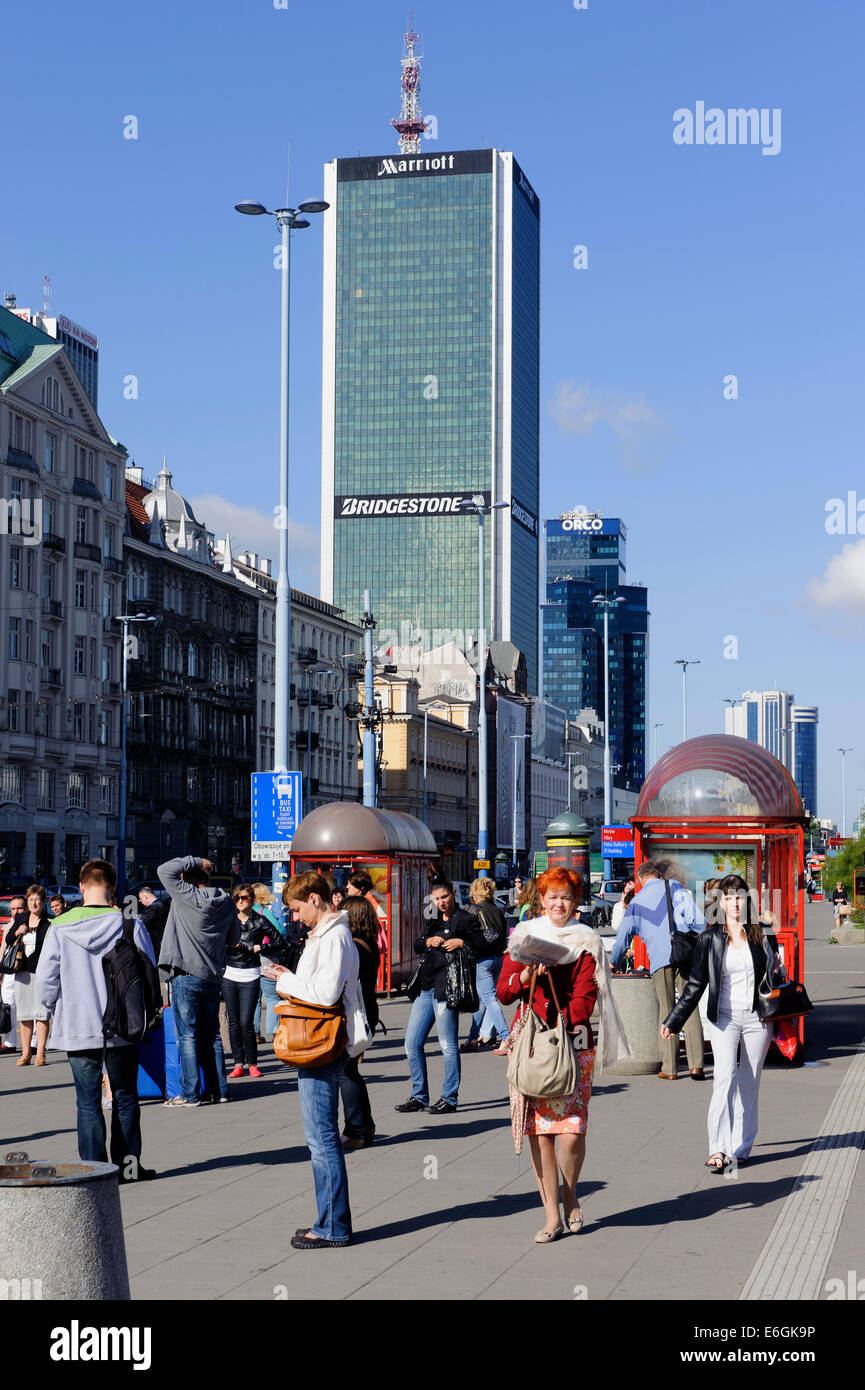 Bus stop on Al.Jerozolimskie in Warsaw, Poland, Europe Stock Photo - Alamy