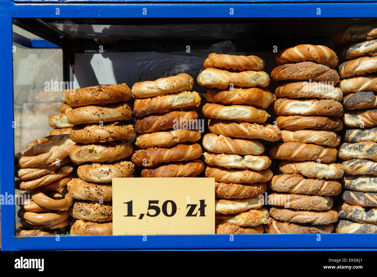 Bagel vendor in Krakow, Poland, Europe Stock Photo - Alamy