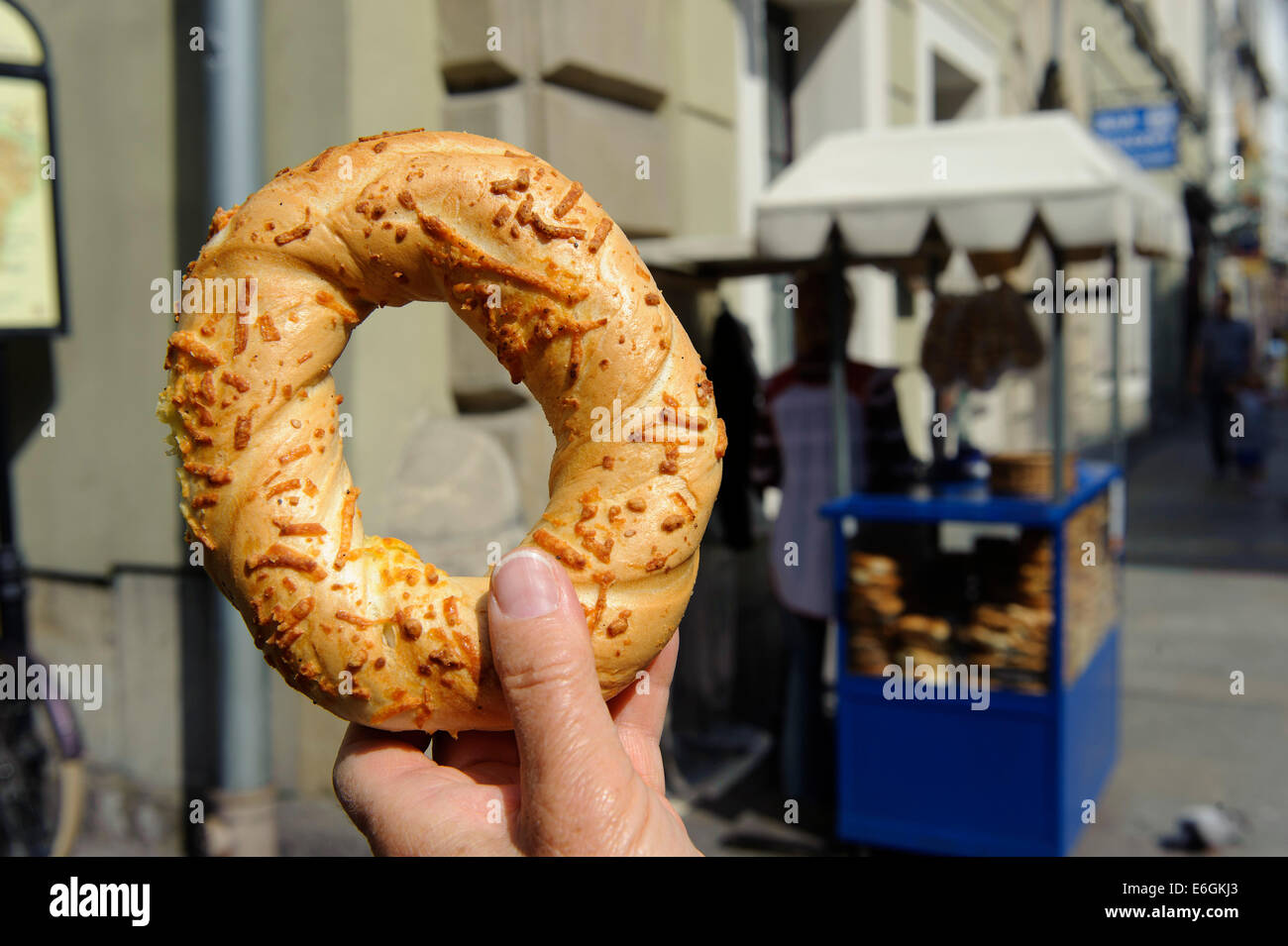 Bagel vendor in Krakow, Poland, Europe Stock Photo - Alamy