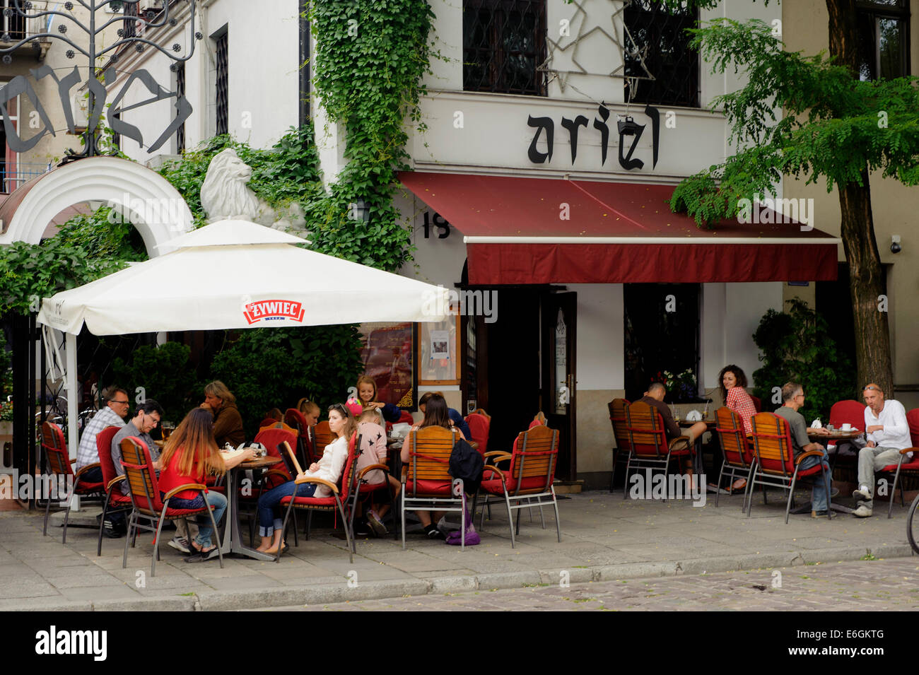 Jewish restaurant Ariel in Krakow-Kazimierz, Poland, Europe Stock Photo ...
