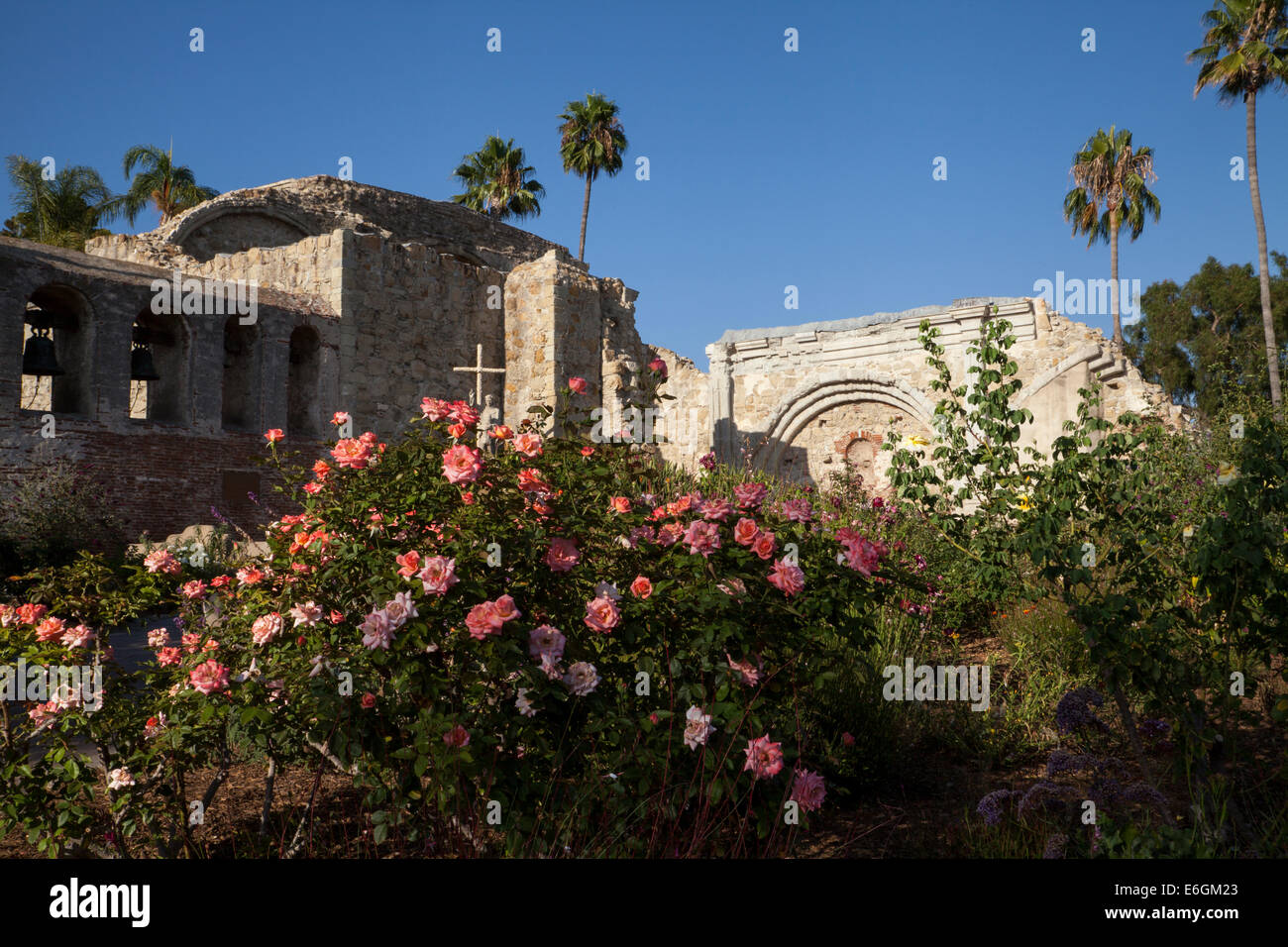 Side view of the Ruins of the Great Stone Church with the Bell Wall on ...