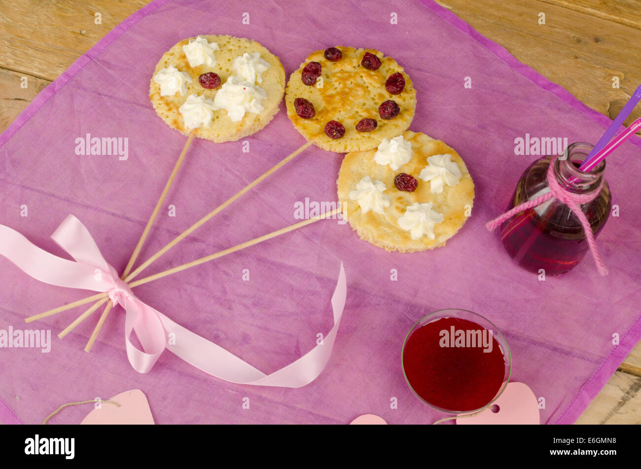 Pancakes in the shape of ballons, creative kid dessert Stock Photo - Alamy