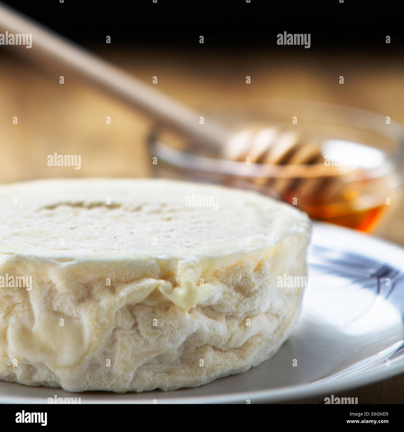 Italian fresh goat cheese called robiola di Roccaverano and honey Stock ...