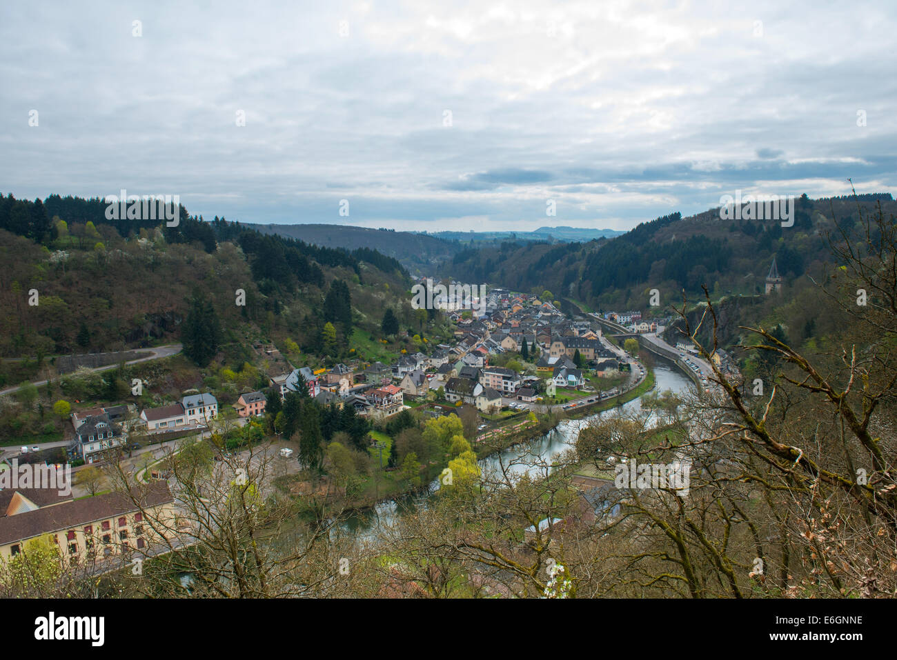 Aerial view of the Vianden and river Our in Luxembourg Stock Photo - Alamy