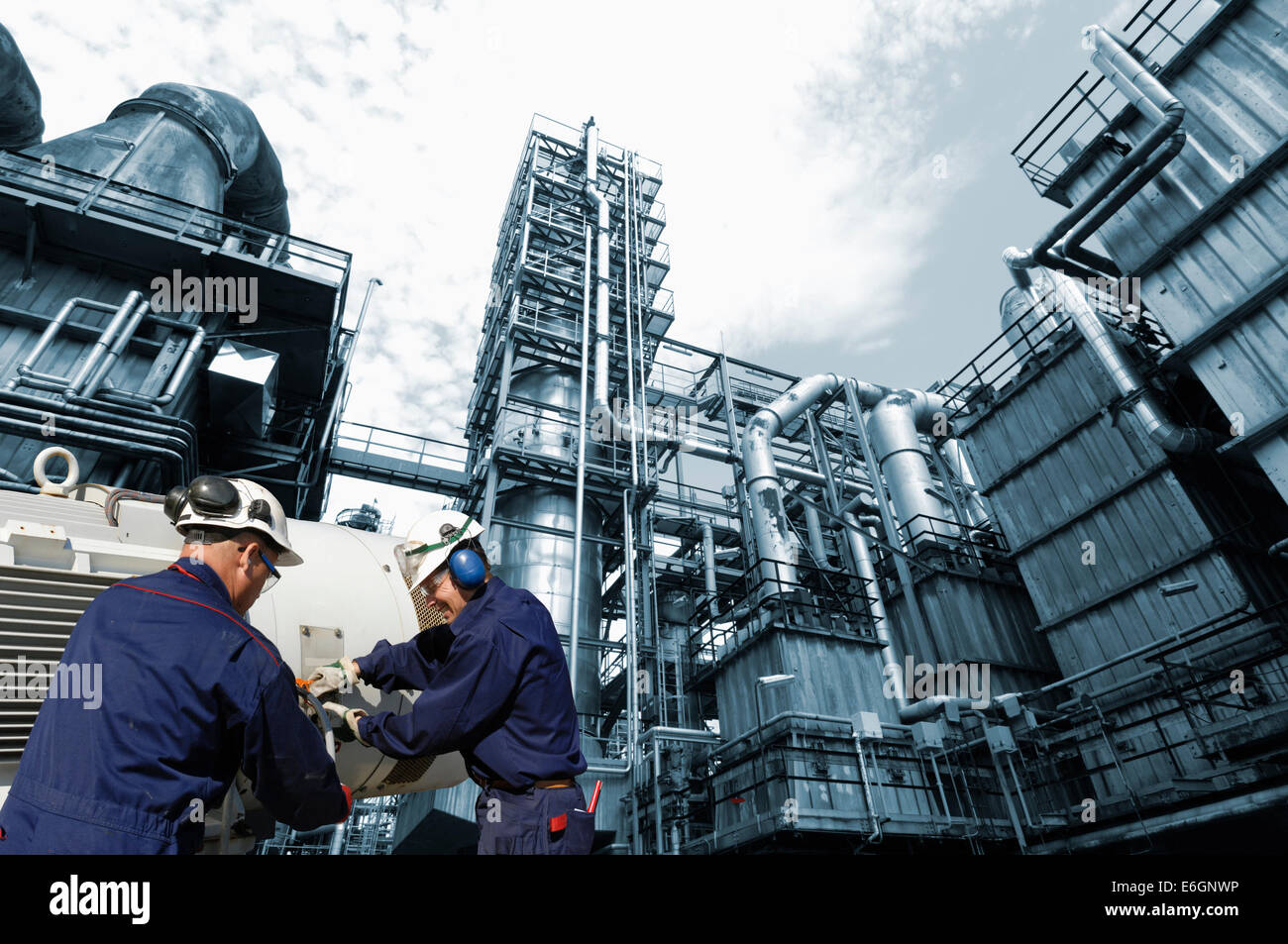 Refinery Workers Pipelines High Resolution Stock Photography and Images ...