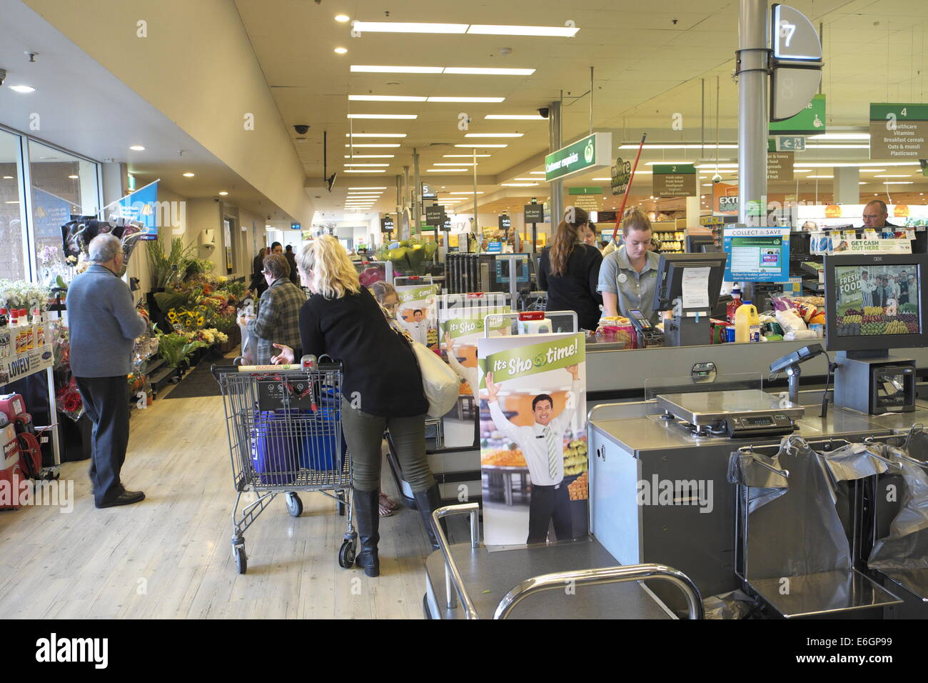 lady at the checkout Woolworths supermarket retail store in sydney new ...