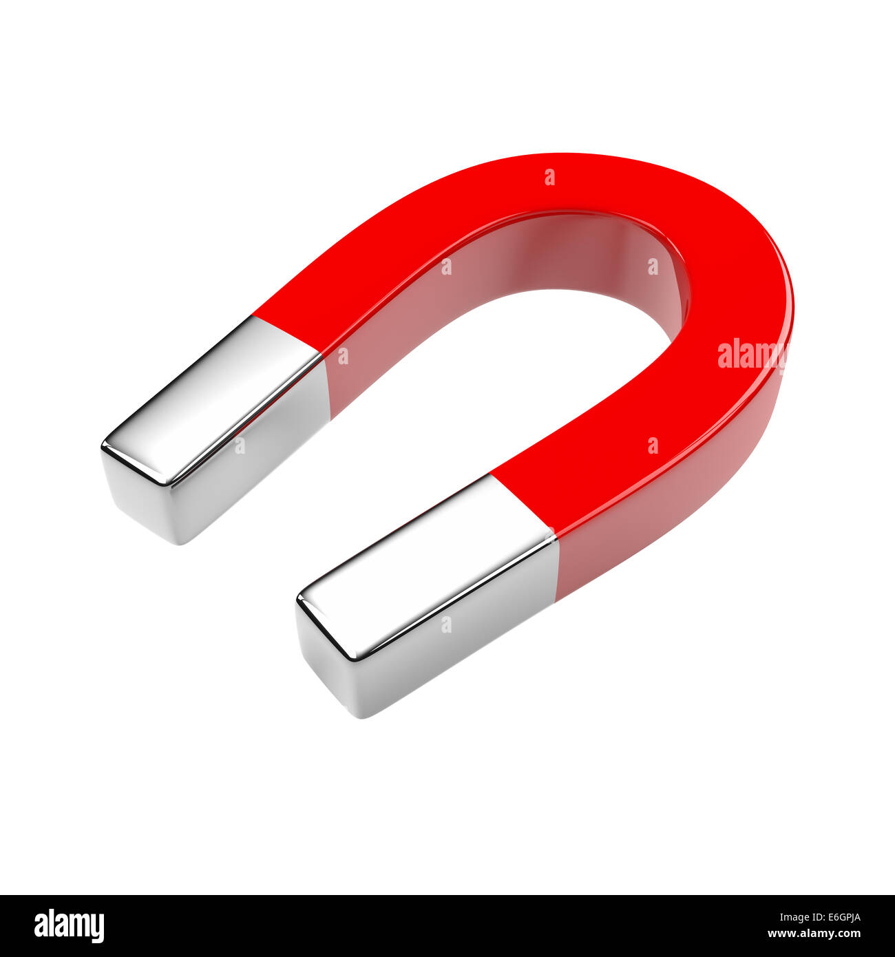 Red Magnet Isolated on White Background 3D Illustration Stock Photo - Alamy