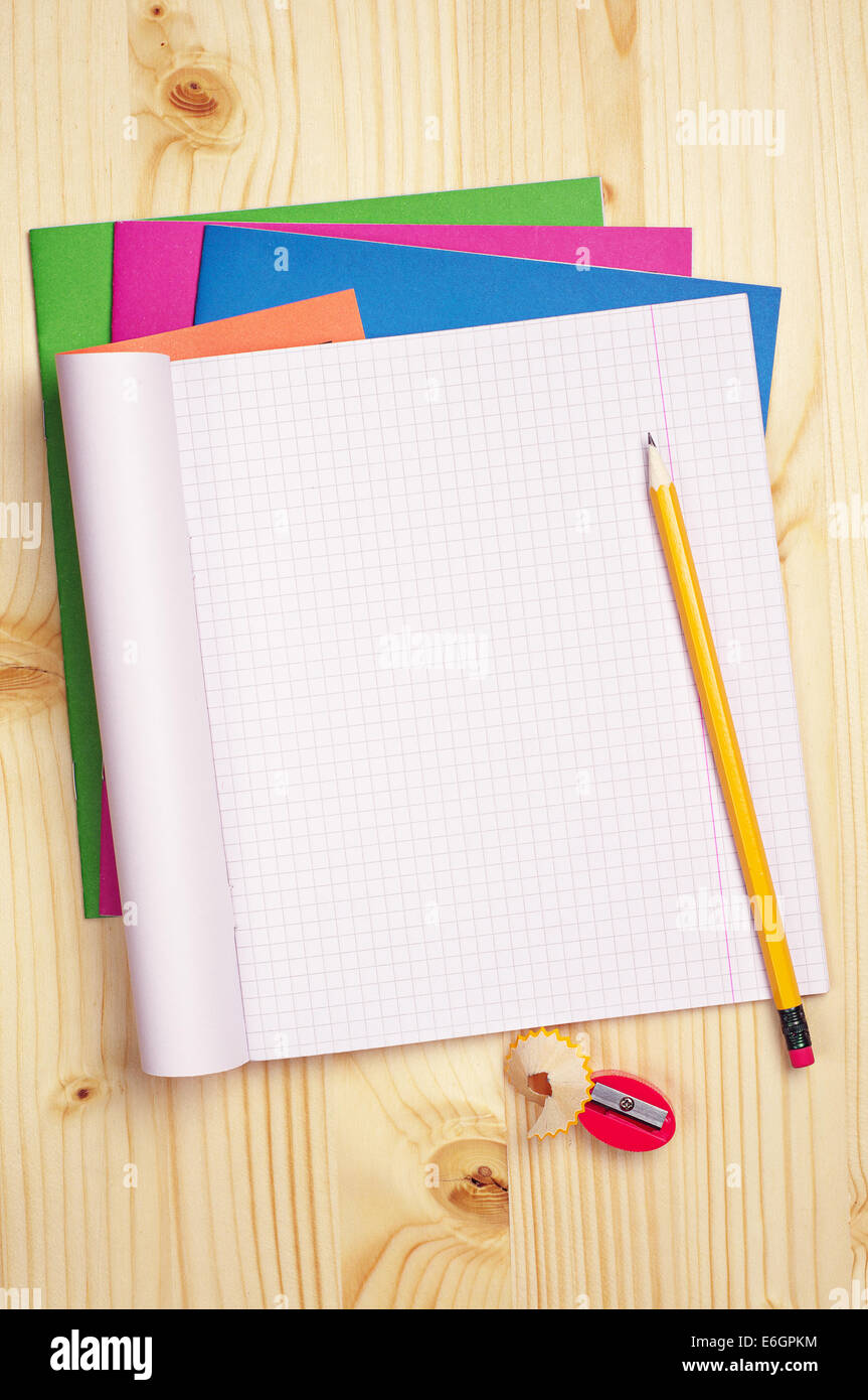Exercise book table hi-res stock photography and images - Alamy