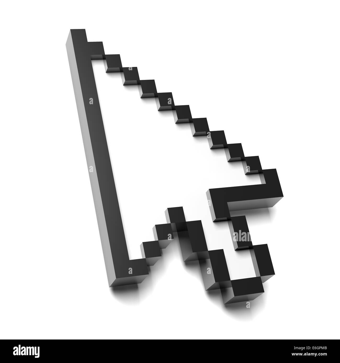 Arrow Mouse Pointer Pixelated on White Background 3D Illustration Stock ...