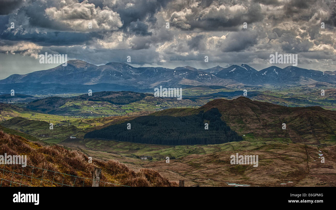 The Mourne Mountains from Slieve Croob Stock Photo - Alamy