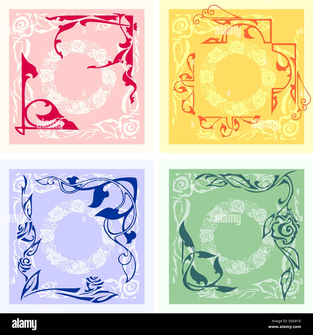 Corner Design Set - vinyl-ready design Stock Photo - Alamy