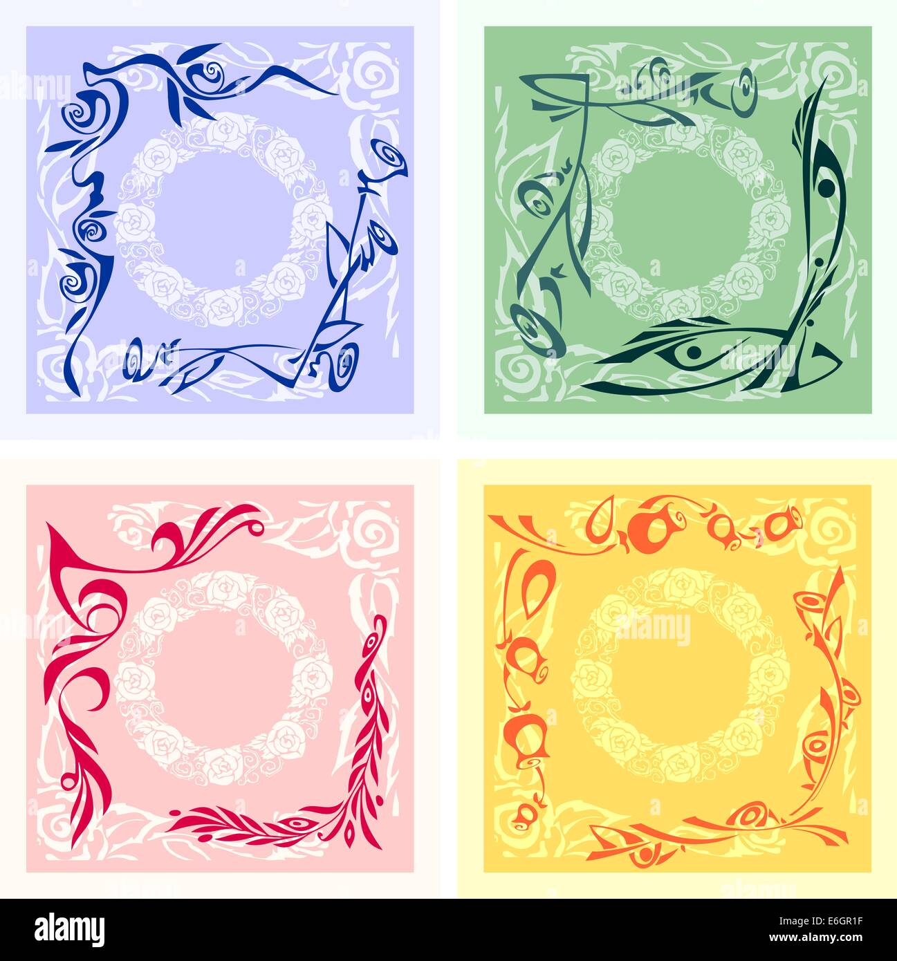 Corner Design Set - vinyl-ready design Stock Photo - Alamy