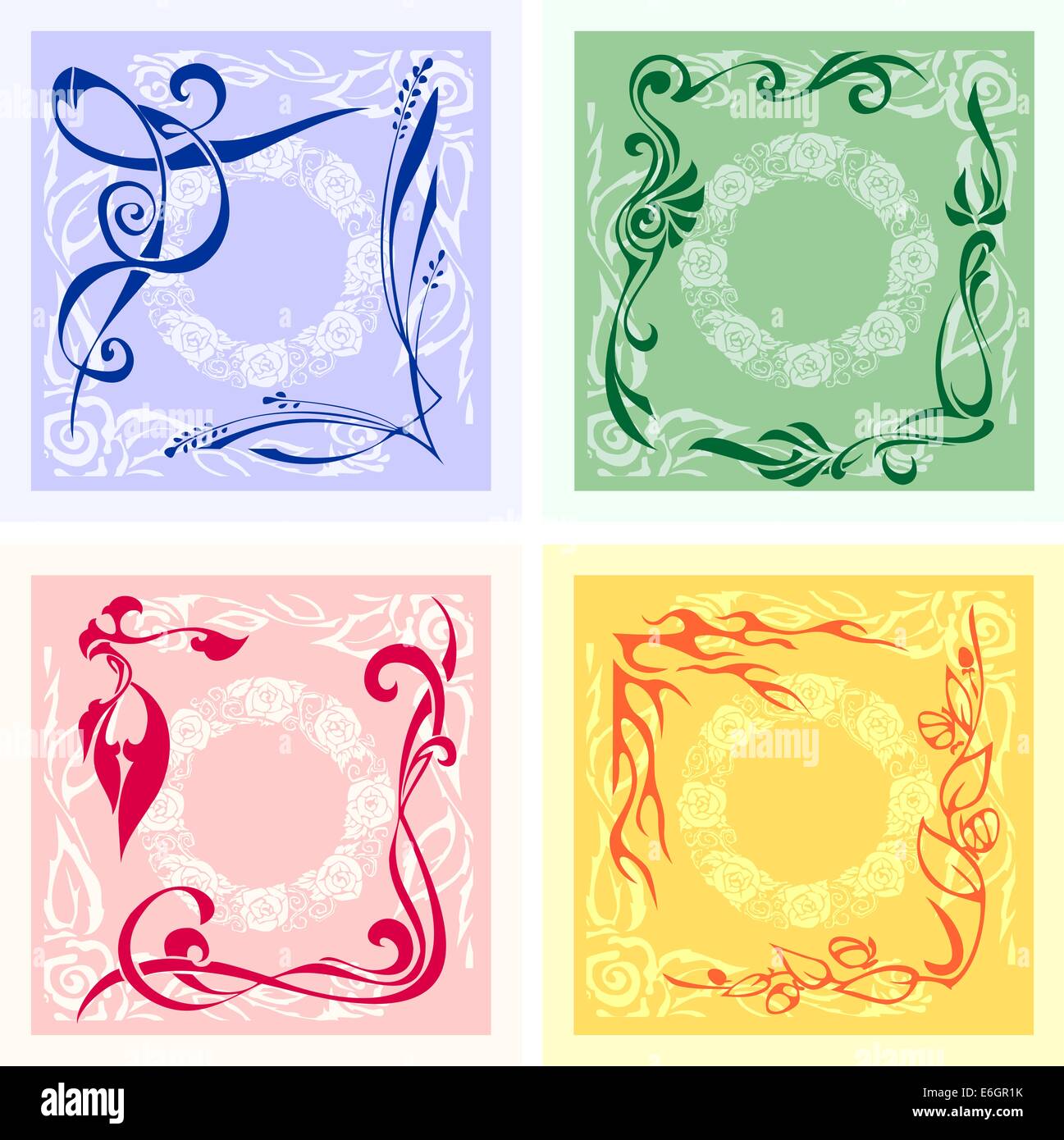 Corner Design Set - vinyl-ready design Stock Photo - Alamy