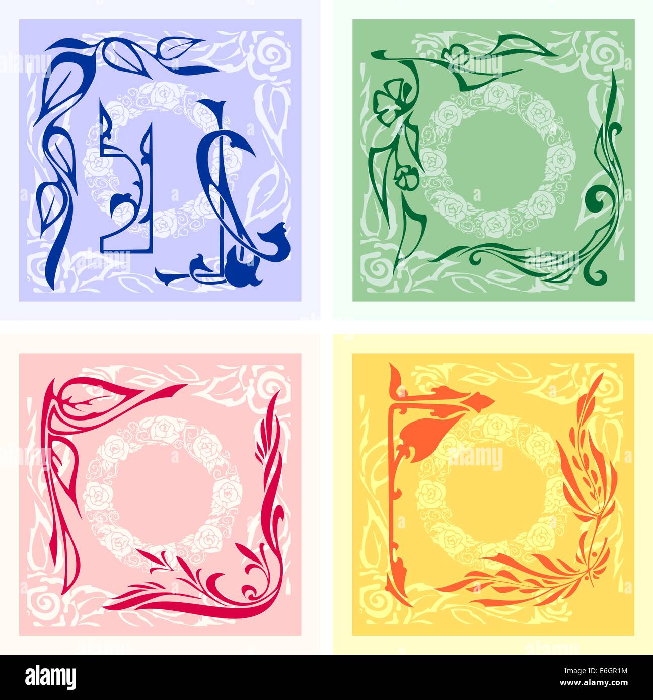 Corner Design Set - vinyl-ready design Stock Photo - Alamy