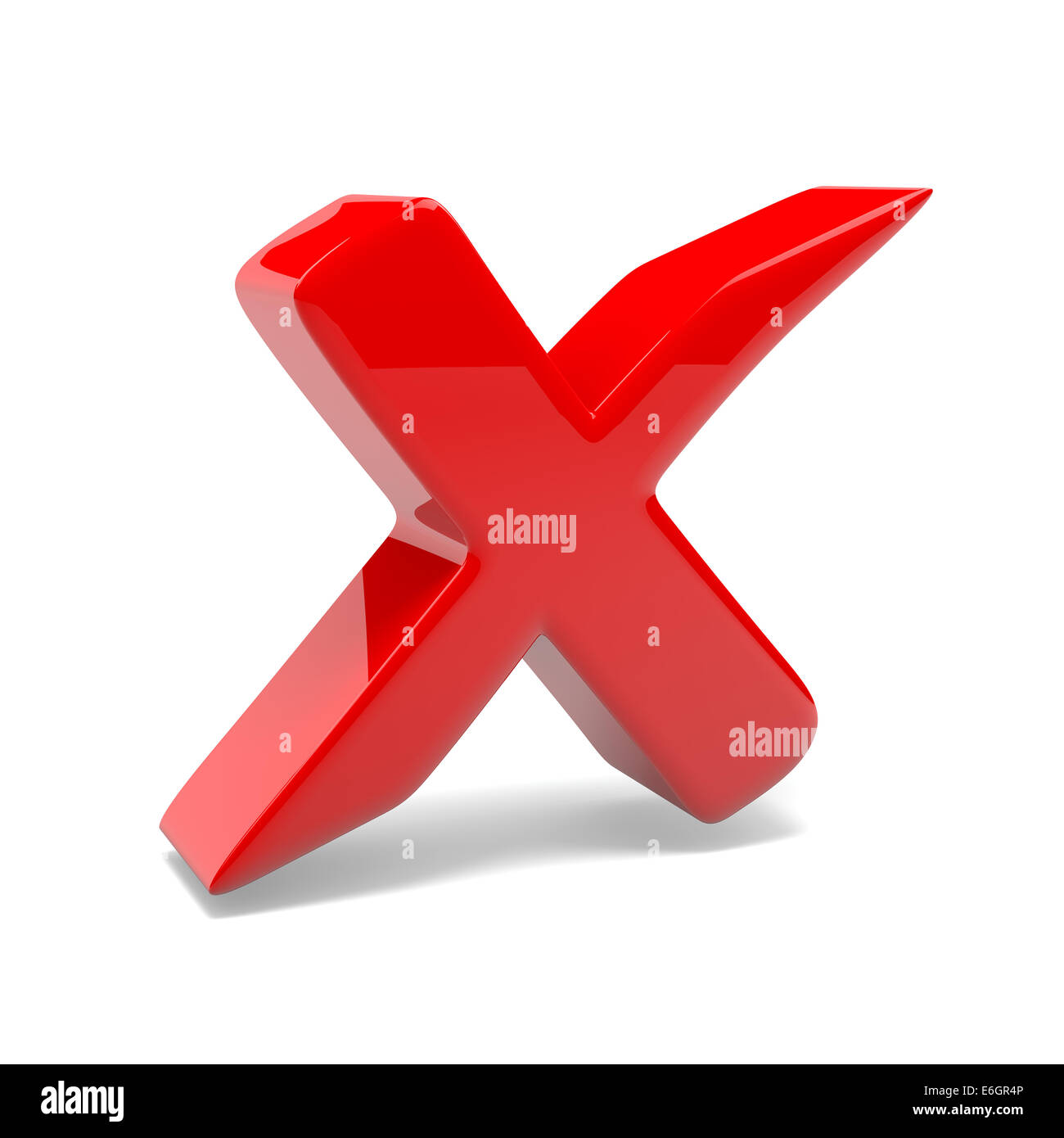 Red Deny Mark on White Background 3D Illustration Stock Photo - Alamy