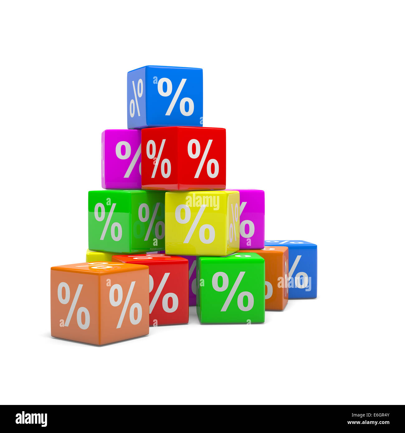 Stack of Colorful Boxes Percentage Symbol 3D Illustration, Discount ...