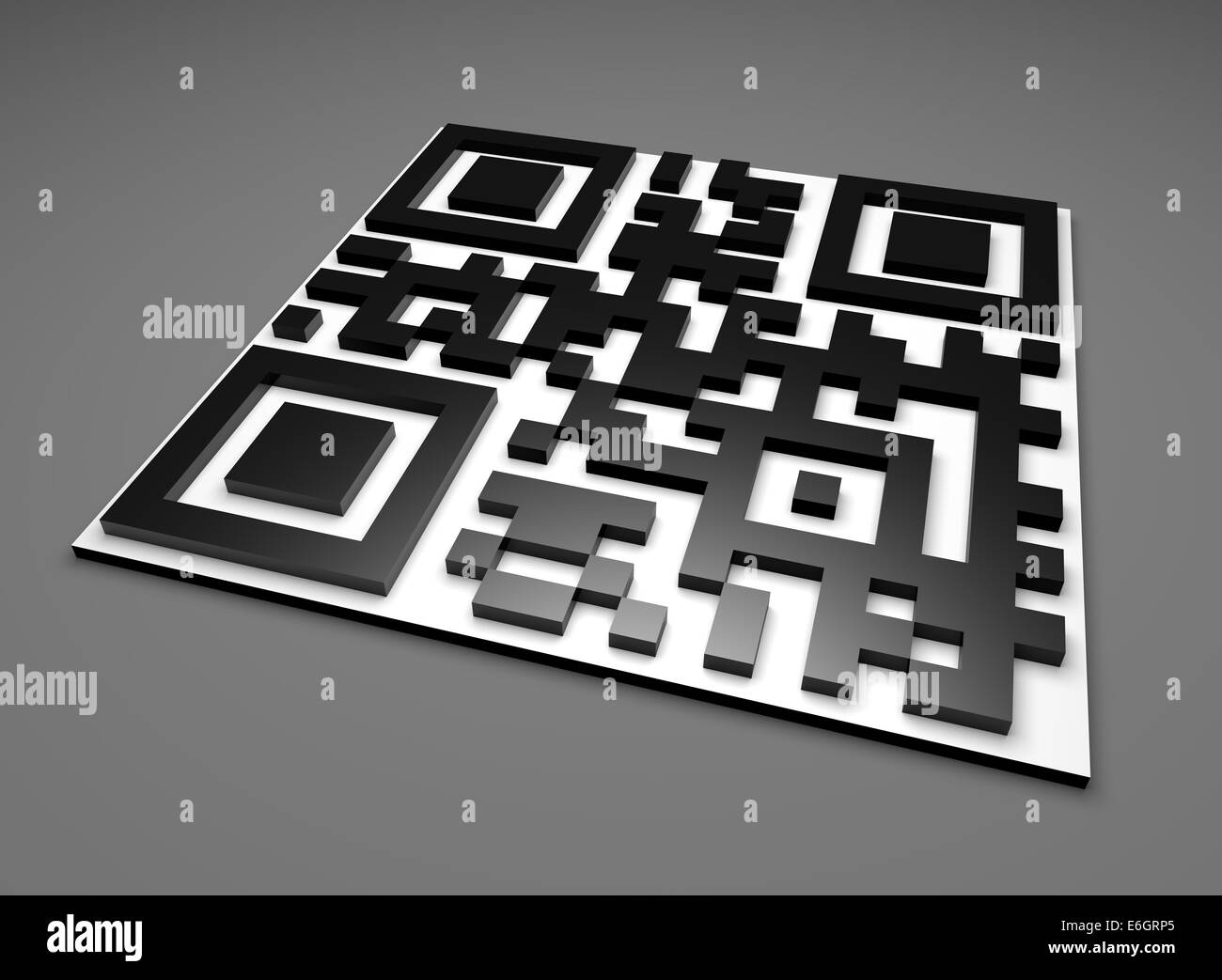 3D QR Code Tile on Gray Illustration Stock Photo - Alamy