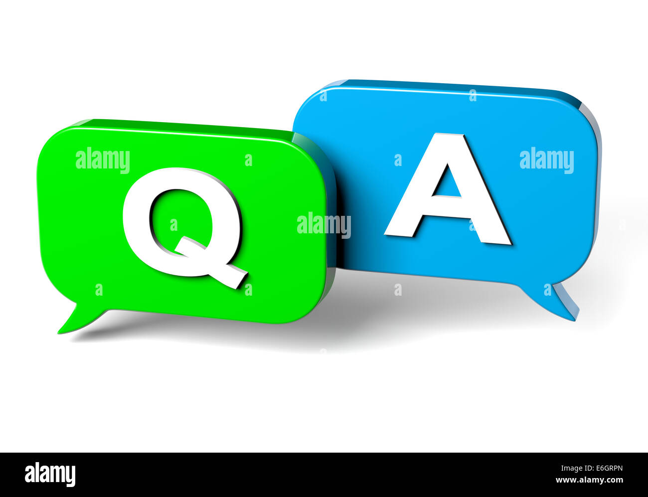 Green and Blue Bubble Speech on White Background Question and Answer ...