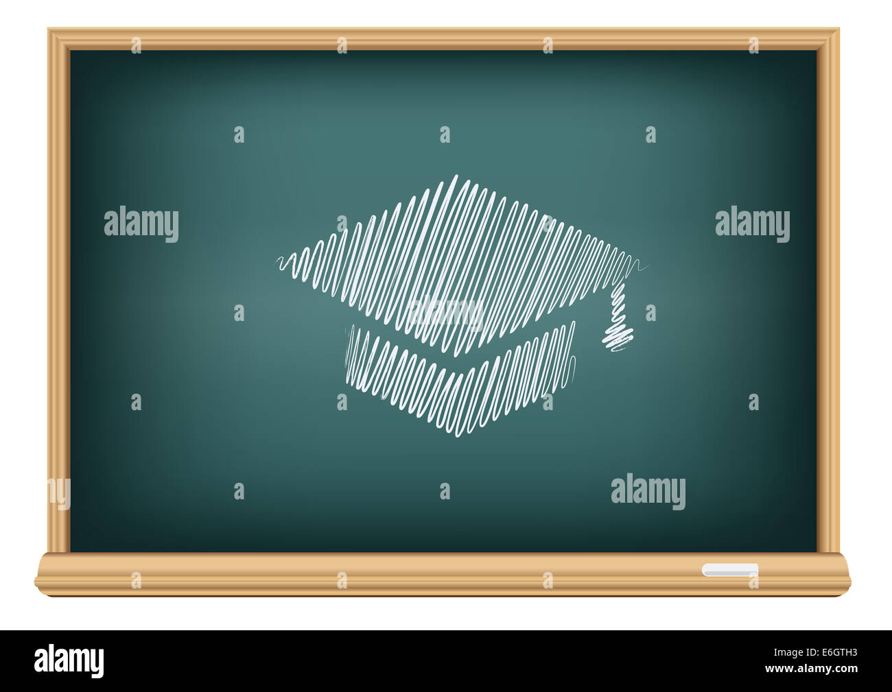 The school blackboard and chalk drawn academic hat Stock Photo - Alamy