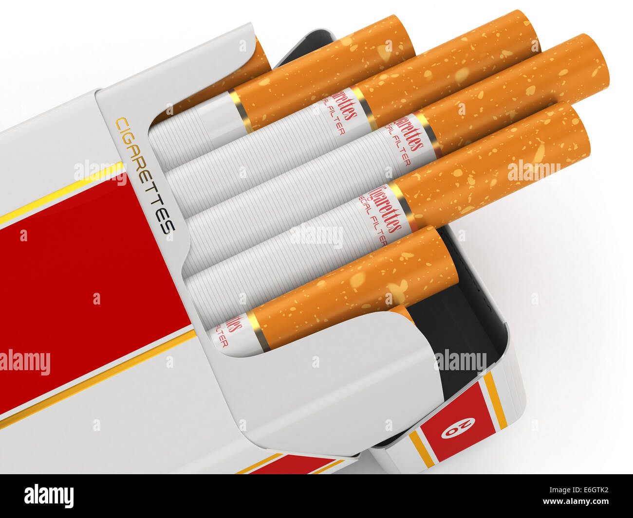 Generic cigarette pack on white background. 3d Stock Photo - Alamy