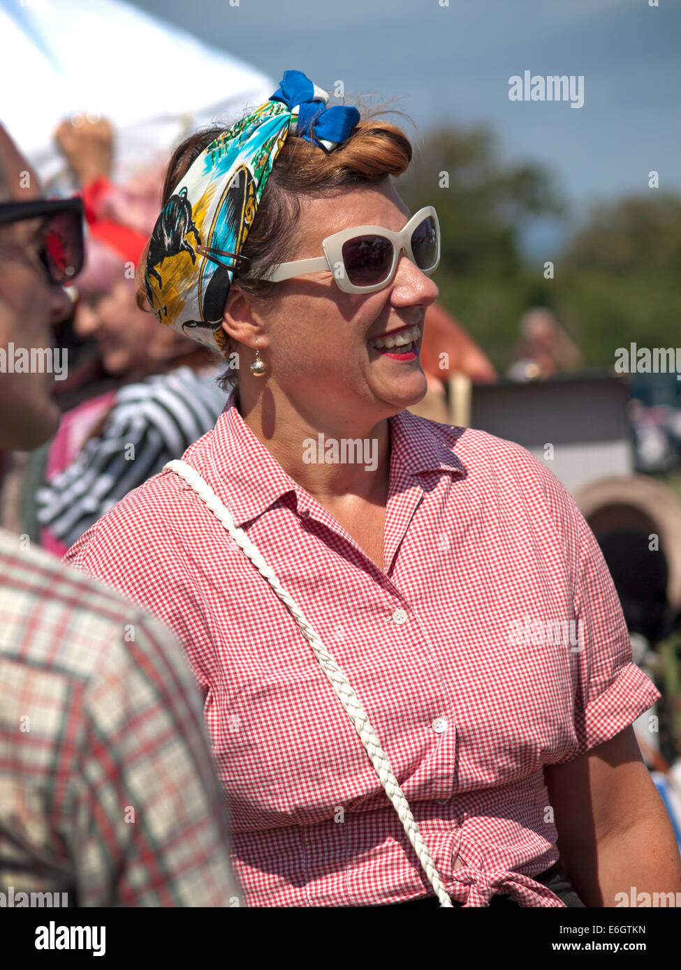 A visitor to the Firle Vintage Summer fair, 2014 Stock Photo - Alamy