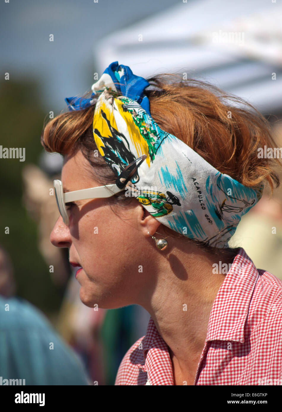 A visitor to the Firle Vintage Summer fair, 2014 Stock Photo - Alamy