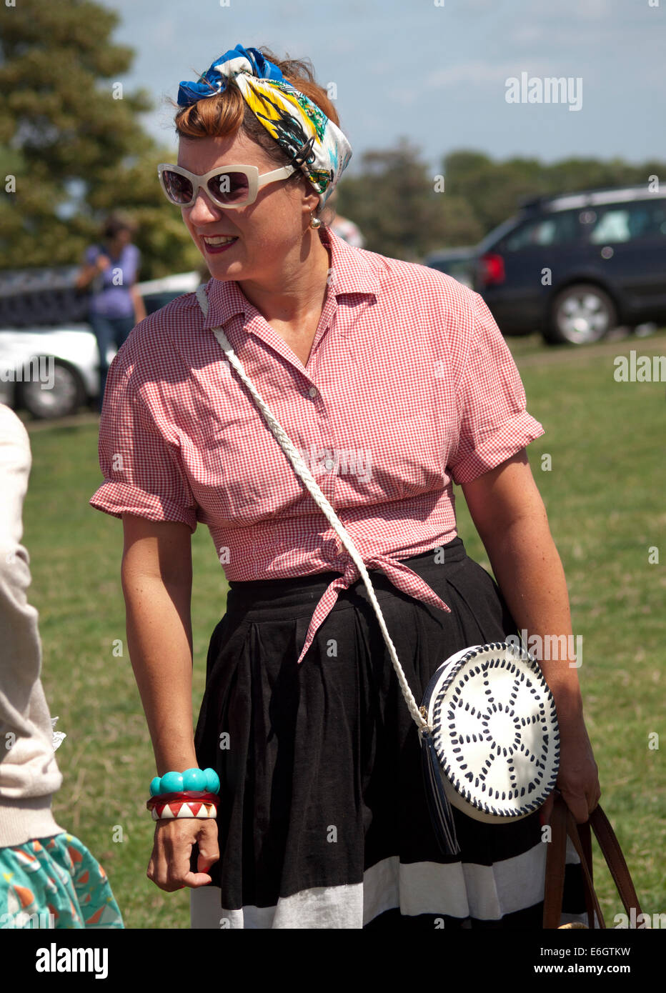 A visitor to the Firle Vintage Summer fair, 2014 Stock Photo - Alamy