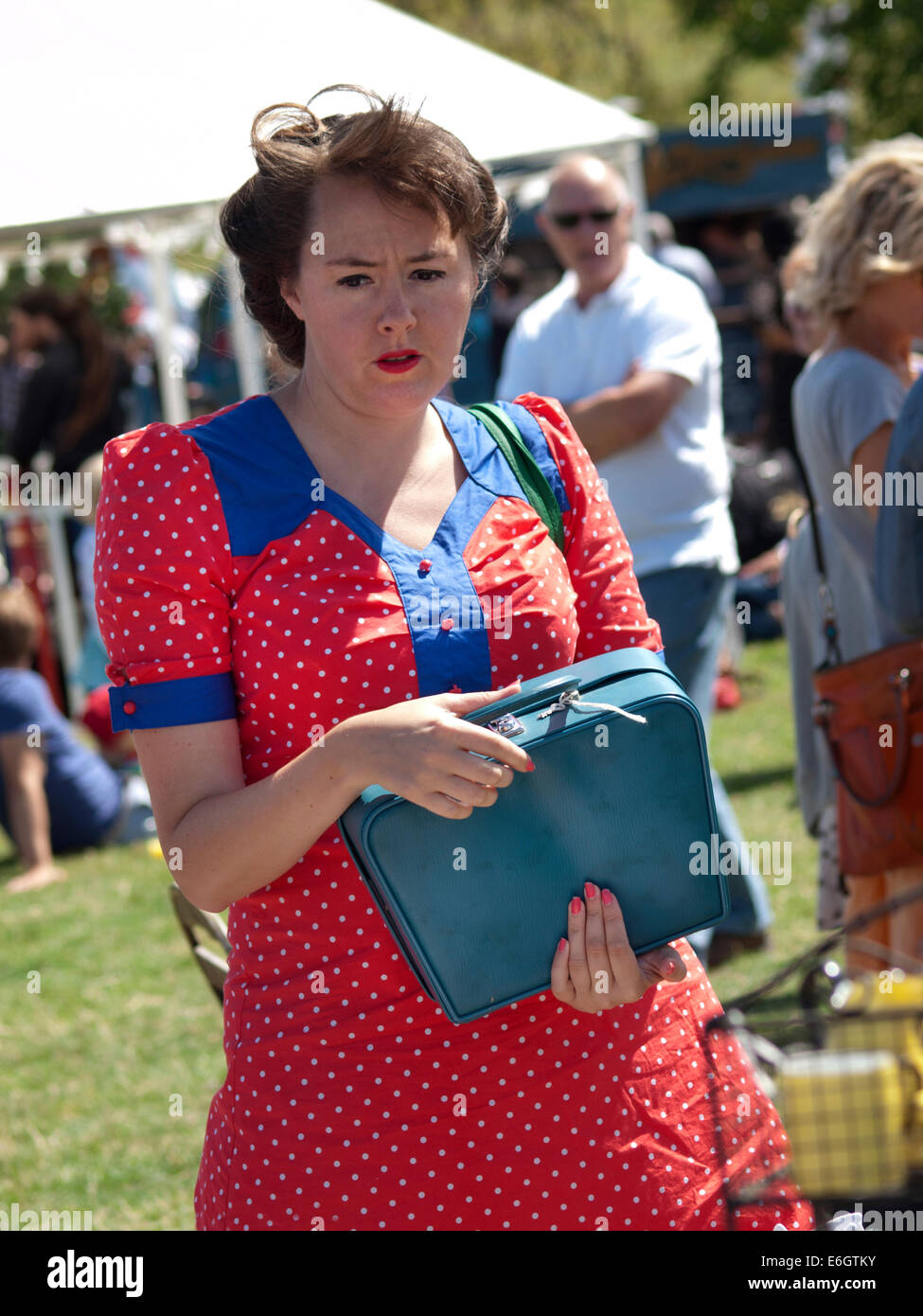 A visitor to the Firle Vintage Summer fair, 2014 Stock Photo - Alamy