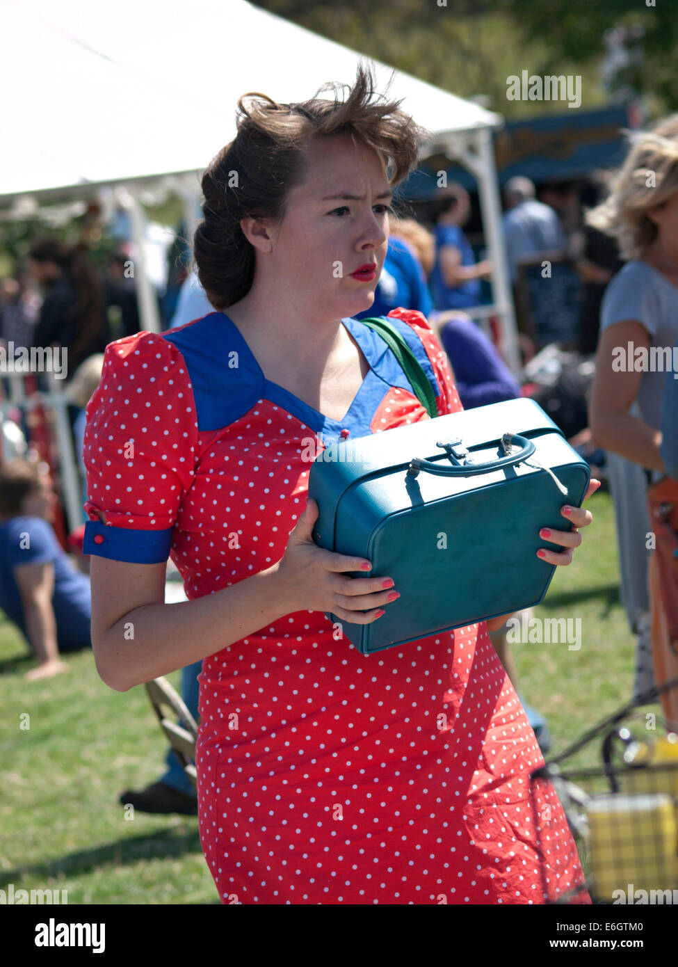A visitor to the Firle Vintage Summer fair, 2014 Stock Photo - Alamy