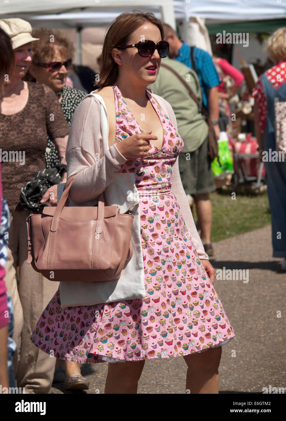 A visitor to the Firle Vintage Summer fair, 2014 Stock Photo - Alamy
