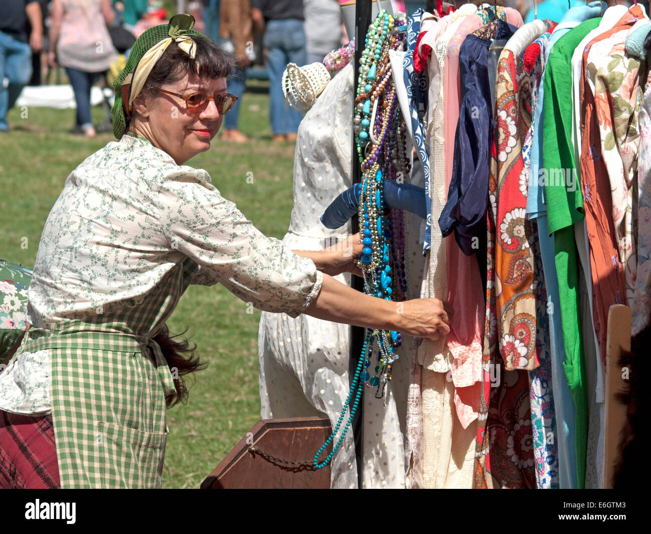A visitor to the Firle Vintage Summer fair, 2014 Stock Photo - Alamy