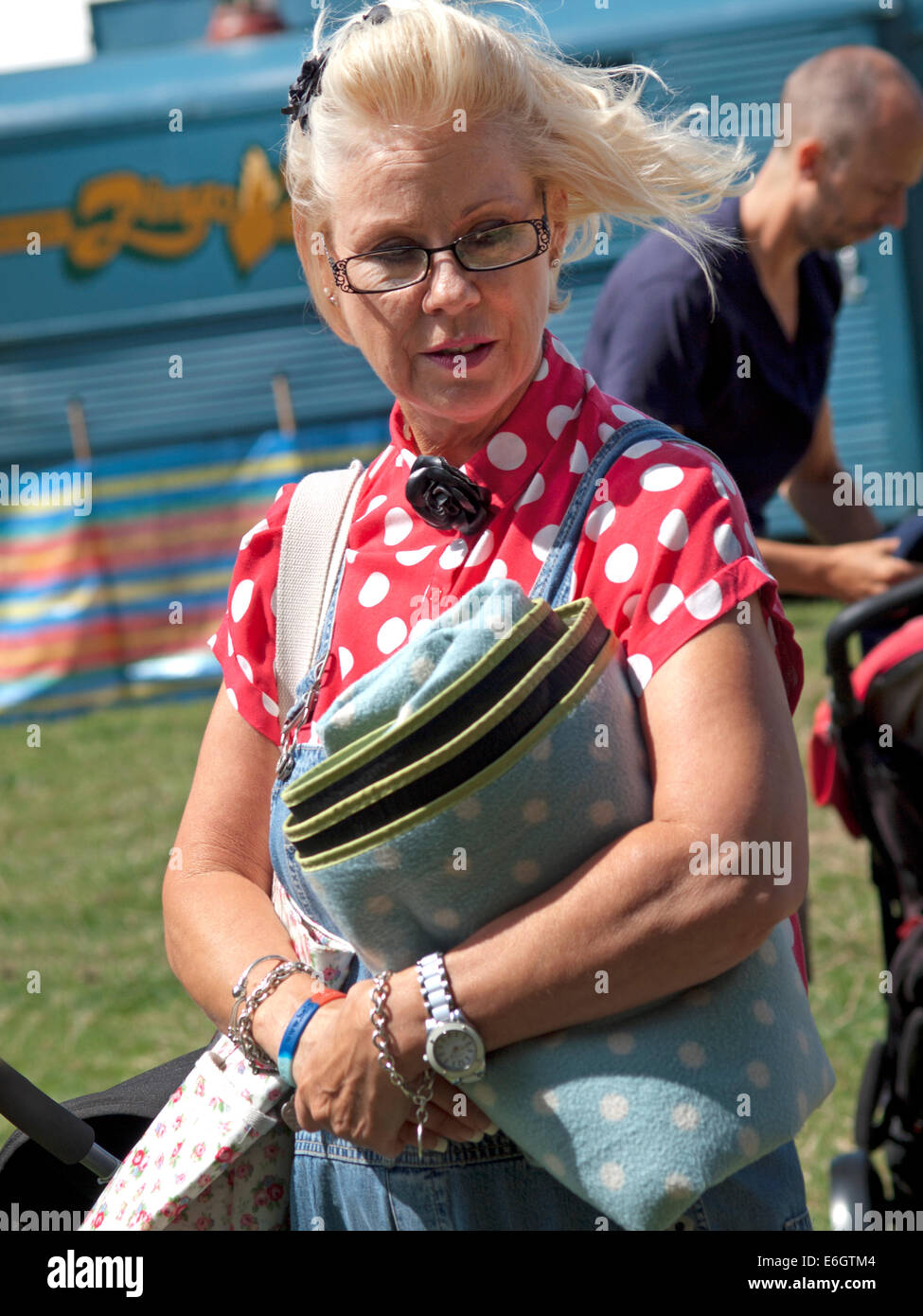 A visitor to the Firle Vintage Summer fair, 2014 Stock Photo - Alamy