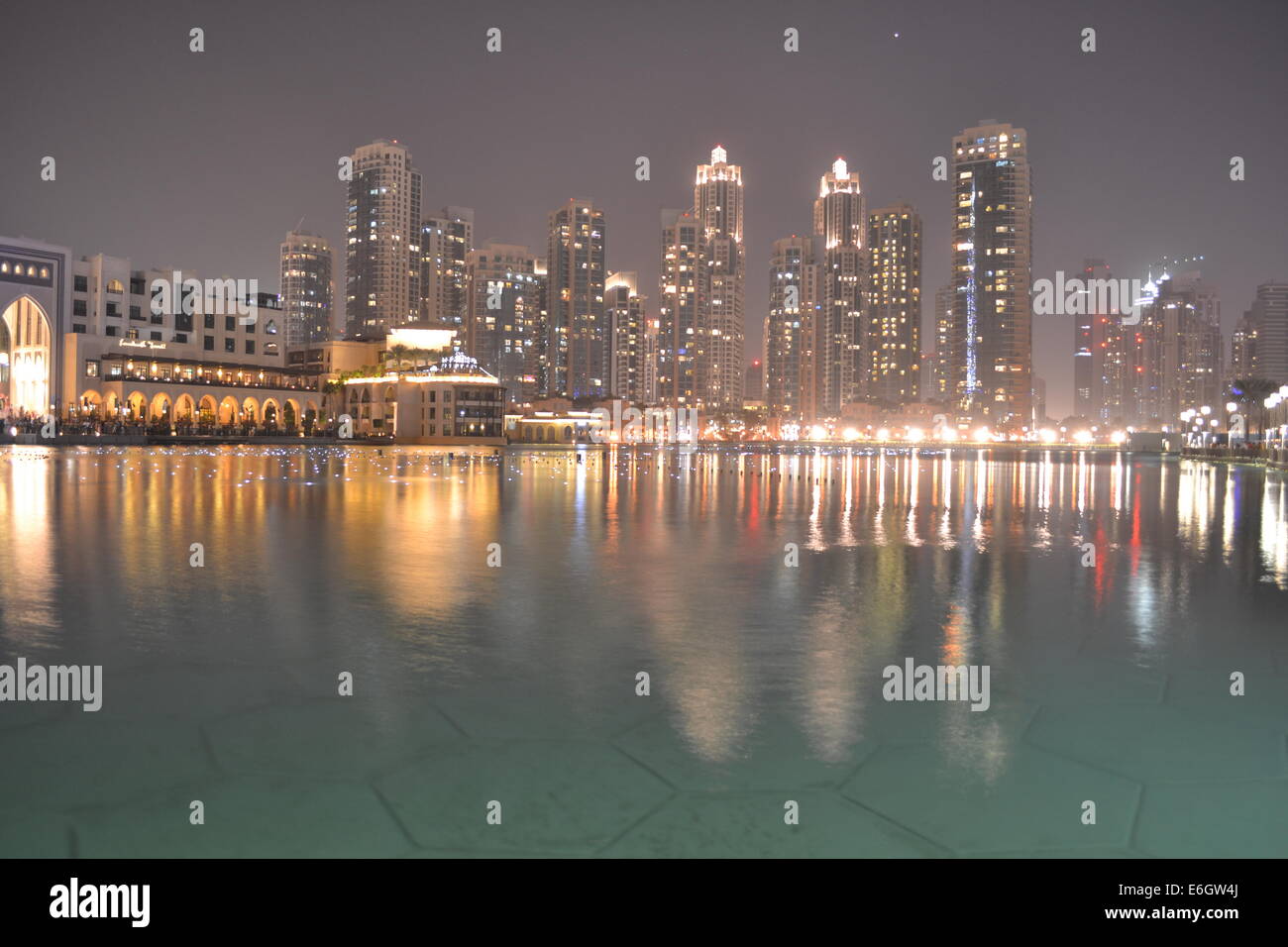 Dubai Skyline at Night Stock Photo - Alamy
