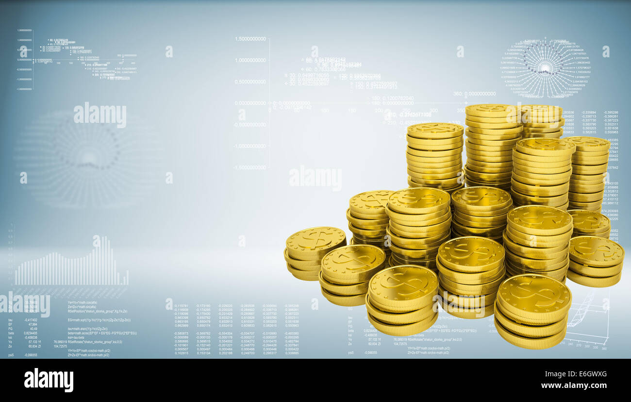 Pyramid from gold coins Stock Photo - Alamy