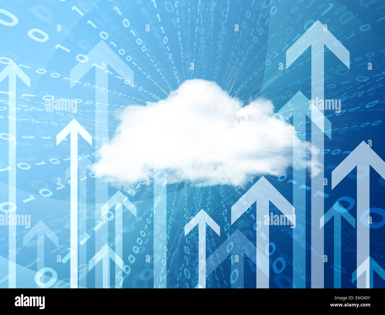 Cloud, figures and arrows Stock Photo - Alamy