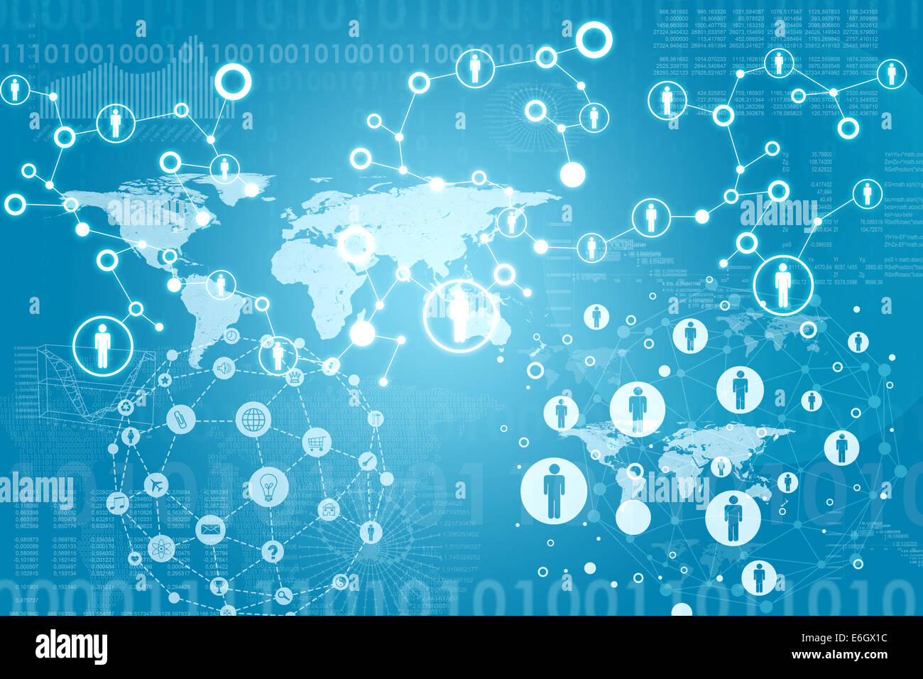 World map with contacts and figures Stock Photo - Alamy