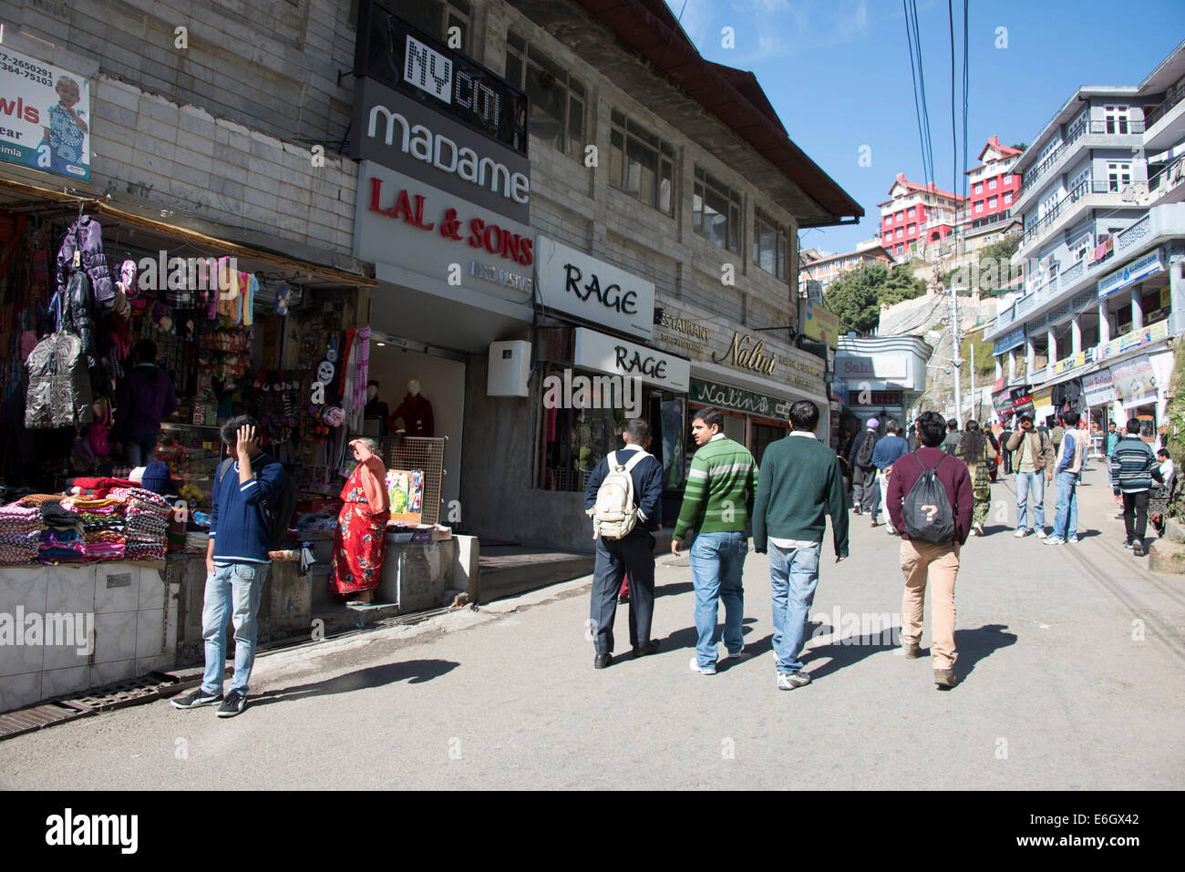 Shopping in Mall Road in Shimla, a popular tourist attraction in ...