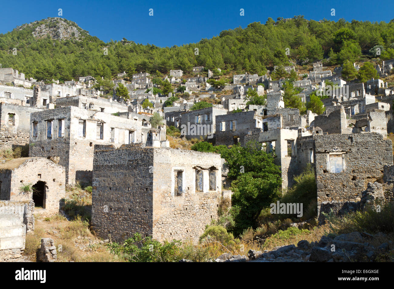 Ruins of Kayakoy, Fethiye Stock Photo - Alamy
