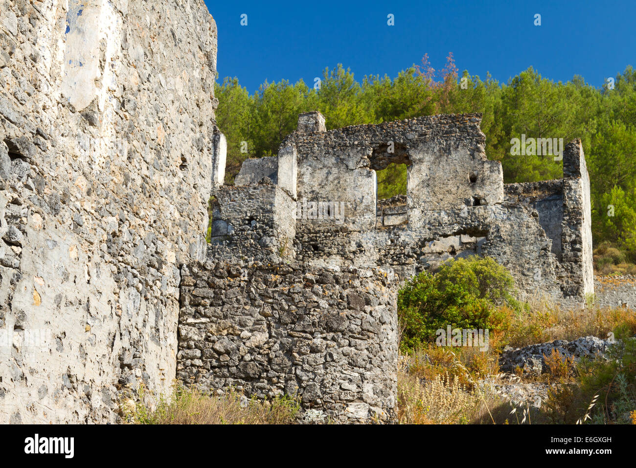 Ruins Kayakoy Fethiye Stock Photo - Alamy