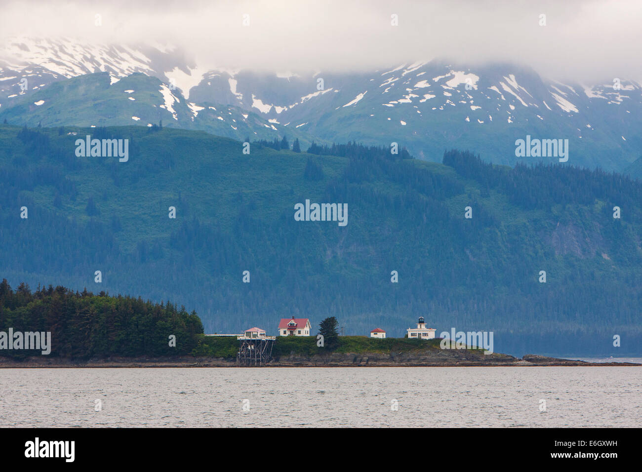 Point Retreat Lighthouse in Auke Bay near Juneau, Alaska Stock Photo ...