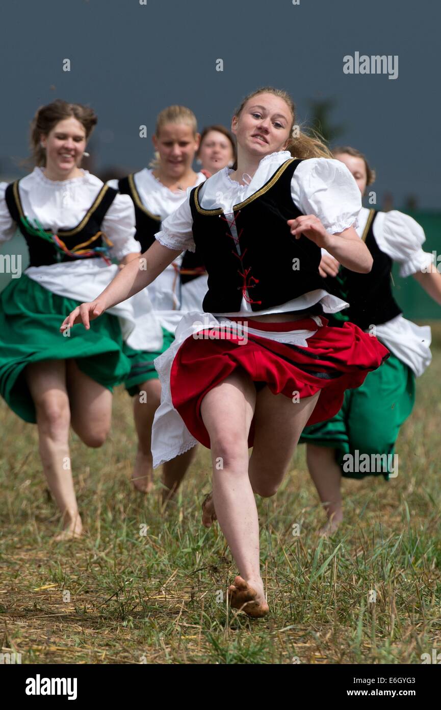Markgroeningen, Germany. 23rd Aug, 2014. Participants of the Swabian ...