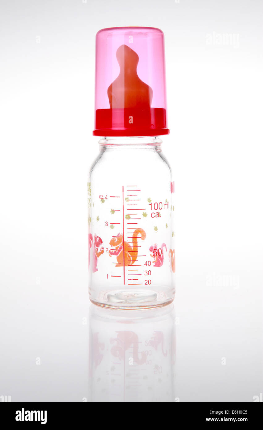 Empty baby bottle on the white background. Isolated on white Stock ...