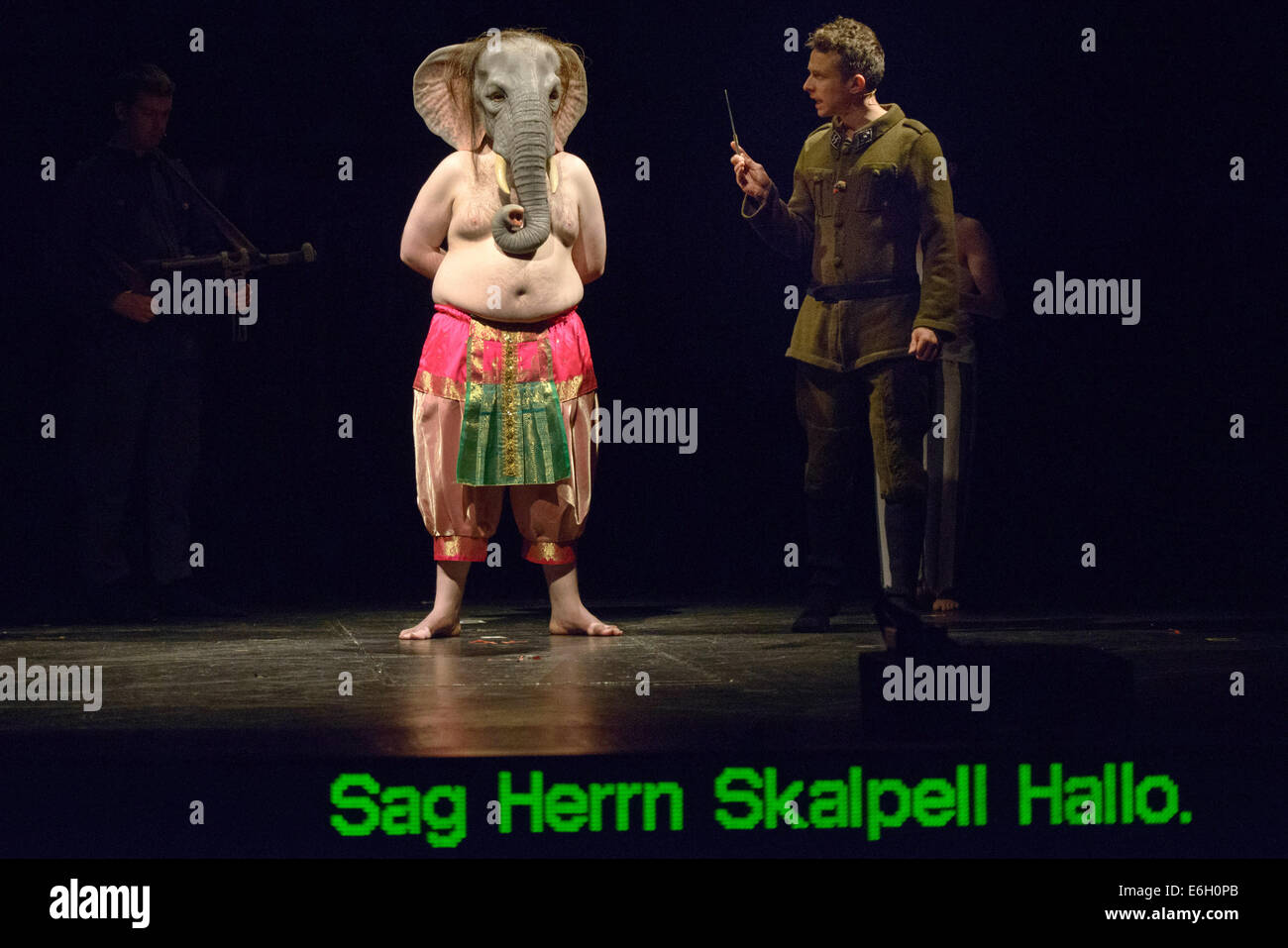 The actors Brian Tilley (L-R) and Luke Ryan perform a scene of the play ...