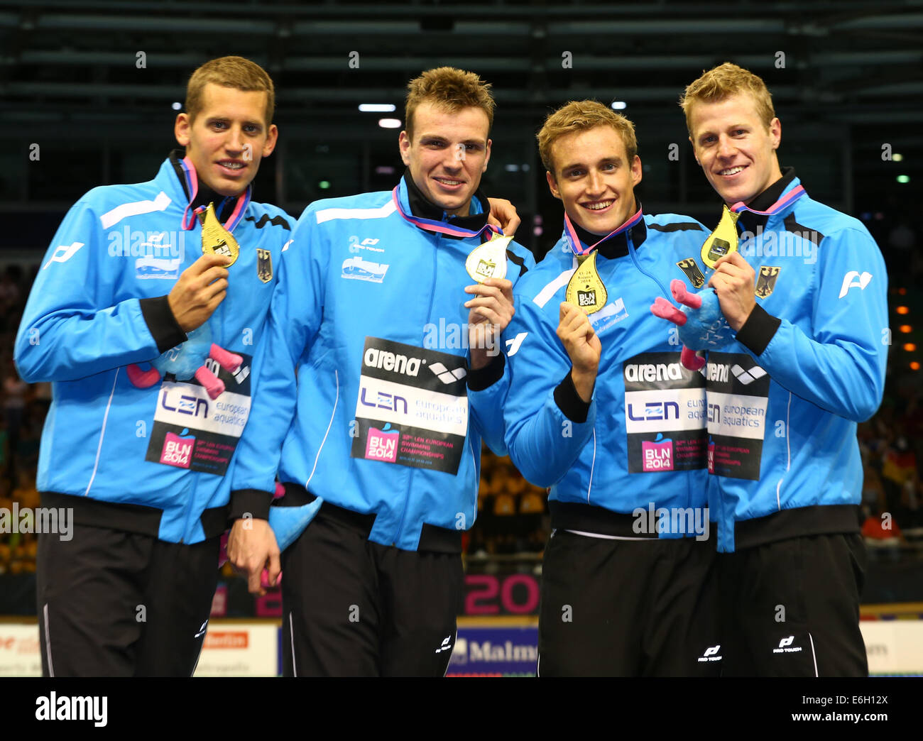 Berlin, Germany. 23rd Aug, 2014. Winning team Paul Biedermann, Clemens ...